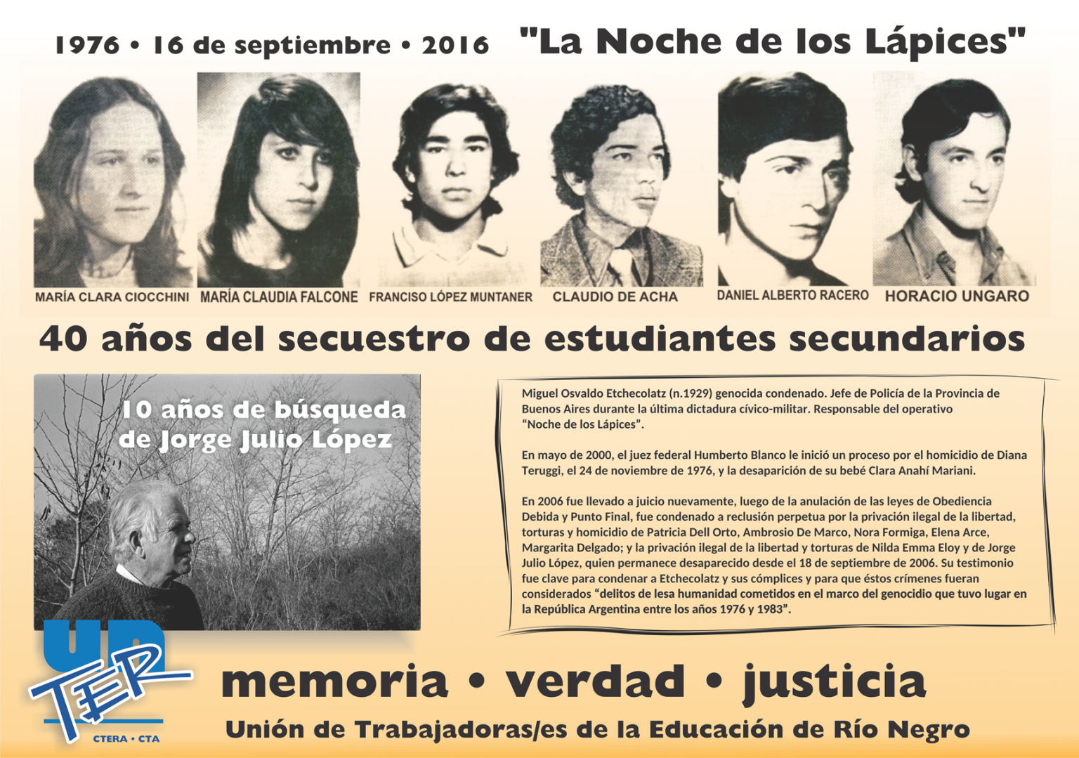40 años de la Noche de los Lápices – UnTER